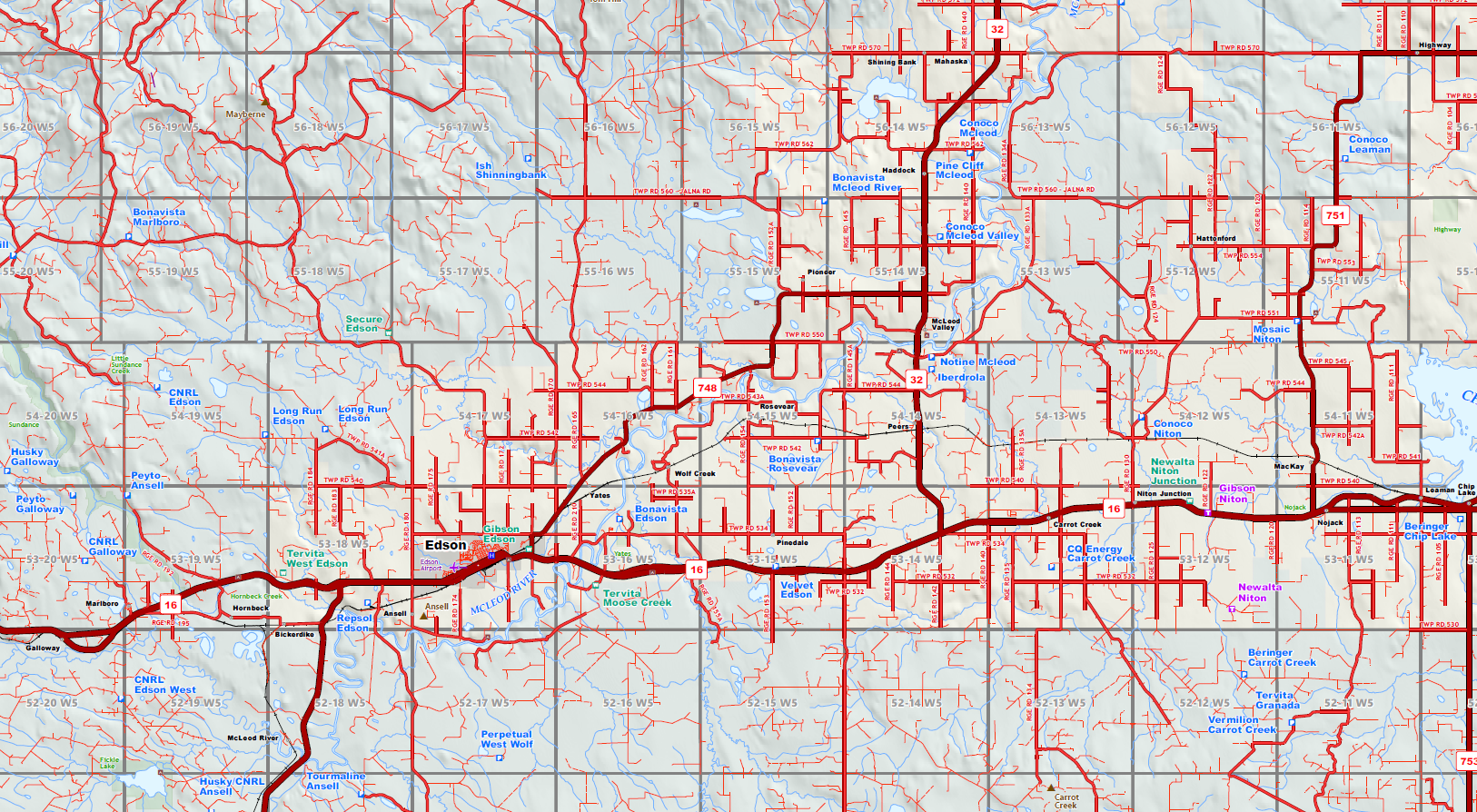 Southern Alberta Oilfield Wall Map - 70"W x 80"H – CartoGraphix
